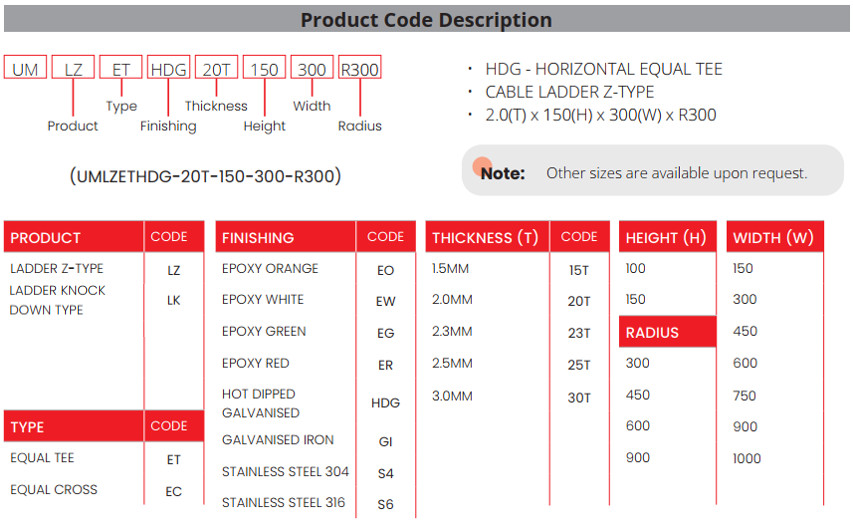 Cable Ladder - Horizontal Tee & Cross (Equal) | UMI Cable Support Solution